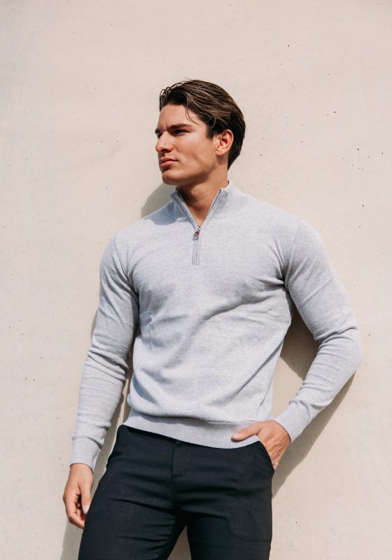 Cotton Half Zip - Grey - Cotton District